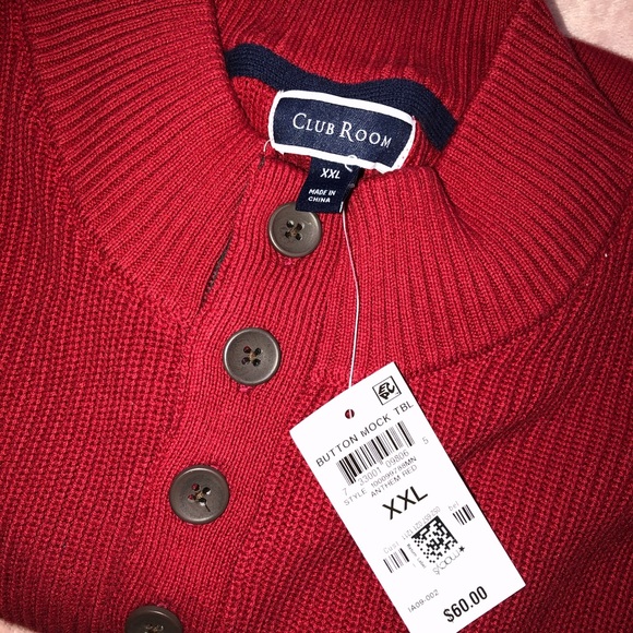 Club Room | Sweaters | Nwt Mens Club Room Sweater Red Xxl | Poshmark